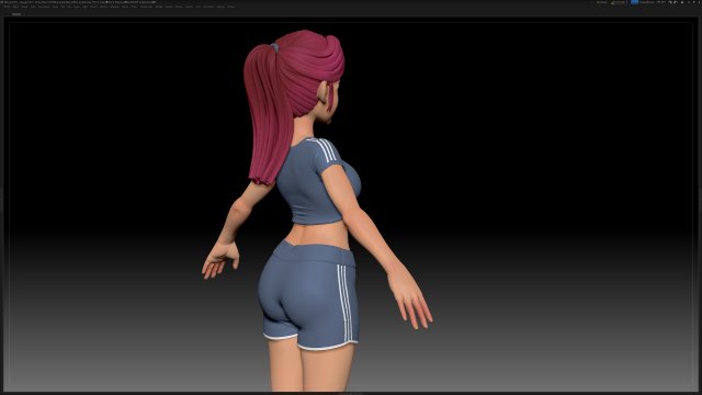 zbrush stylized character girl base mesh - amy girl style 19 3D Model ...