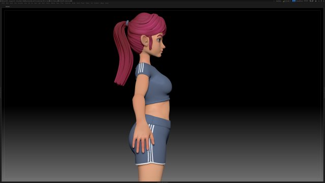 zbrush stylized character girl base mesh - amy girl style 19 3D Model ...