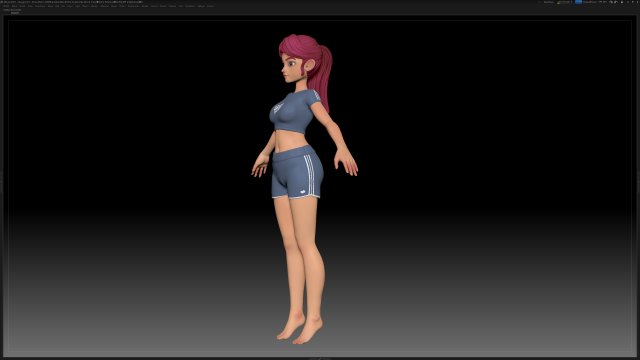 zbrush stylized character girl base mesh - amy girl style 19 3D Model ...
