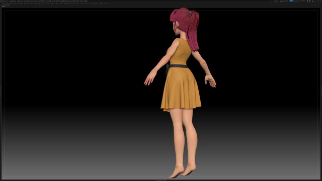 zbrush stylized character girl base mesh - amy girl style 22 3D Model ...