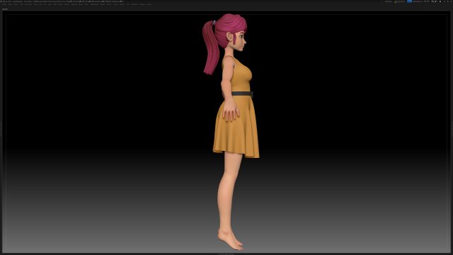 zbrush stylized character girl base mesh - amy girl style 22 3D Model ...