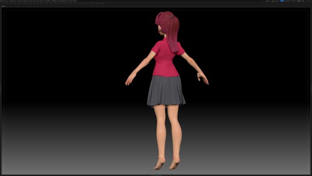 zbrush stylized character girl base mesh - amy girl style 24 3D Model ...