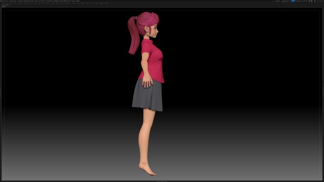 zbrush stylized character girl base mesh - amy girl style 24 3D Model ...