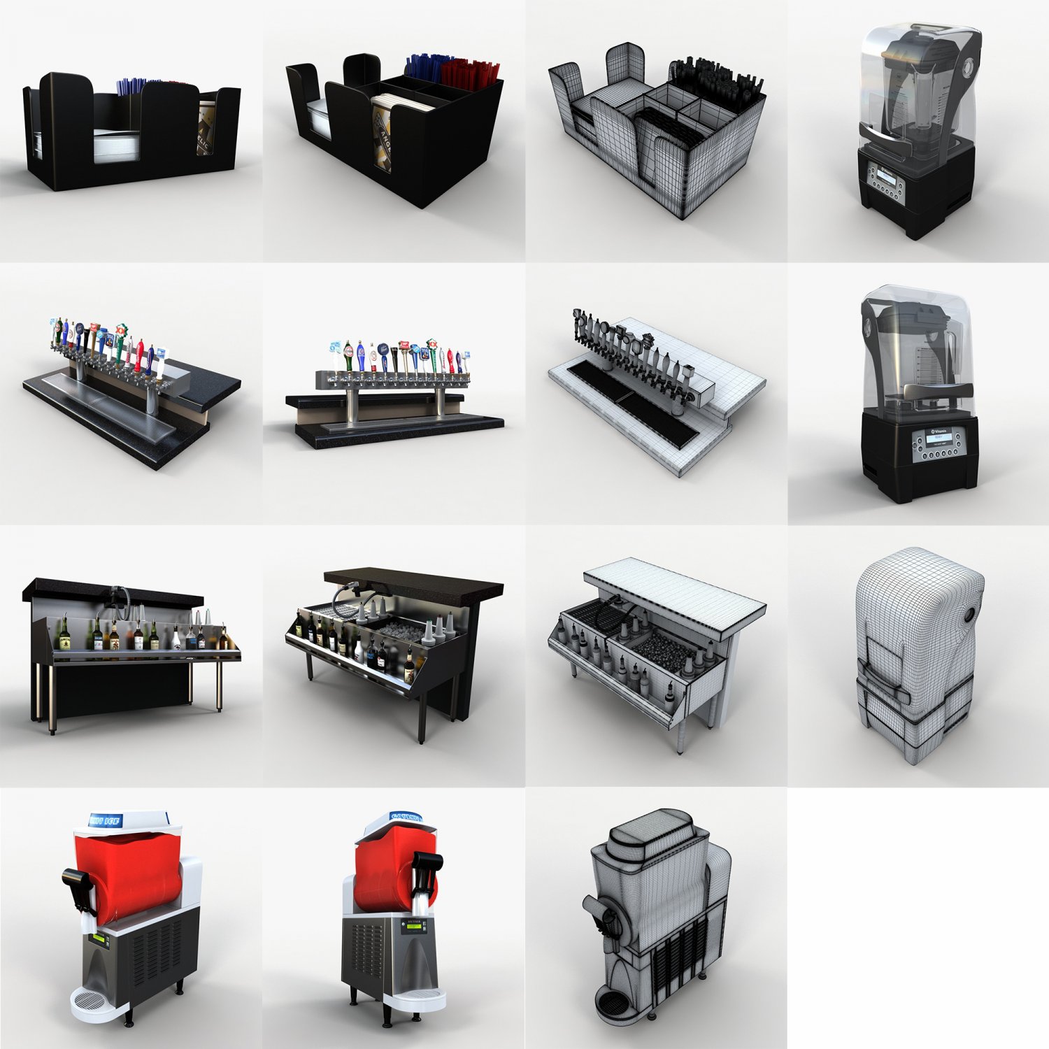 collection bar 2 3D Models in Bar 3DExport