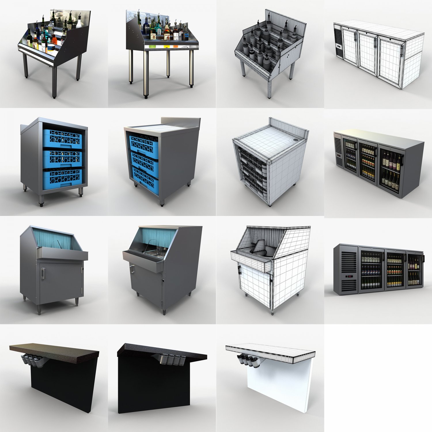 collection bar 2 3D Models in Bar 3DExport