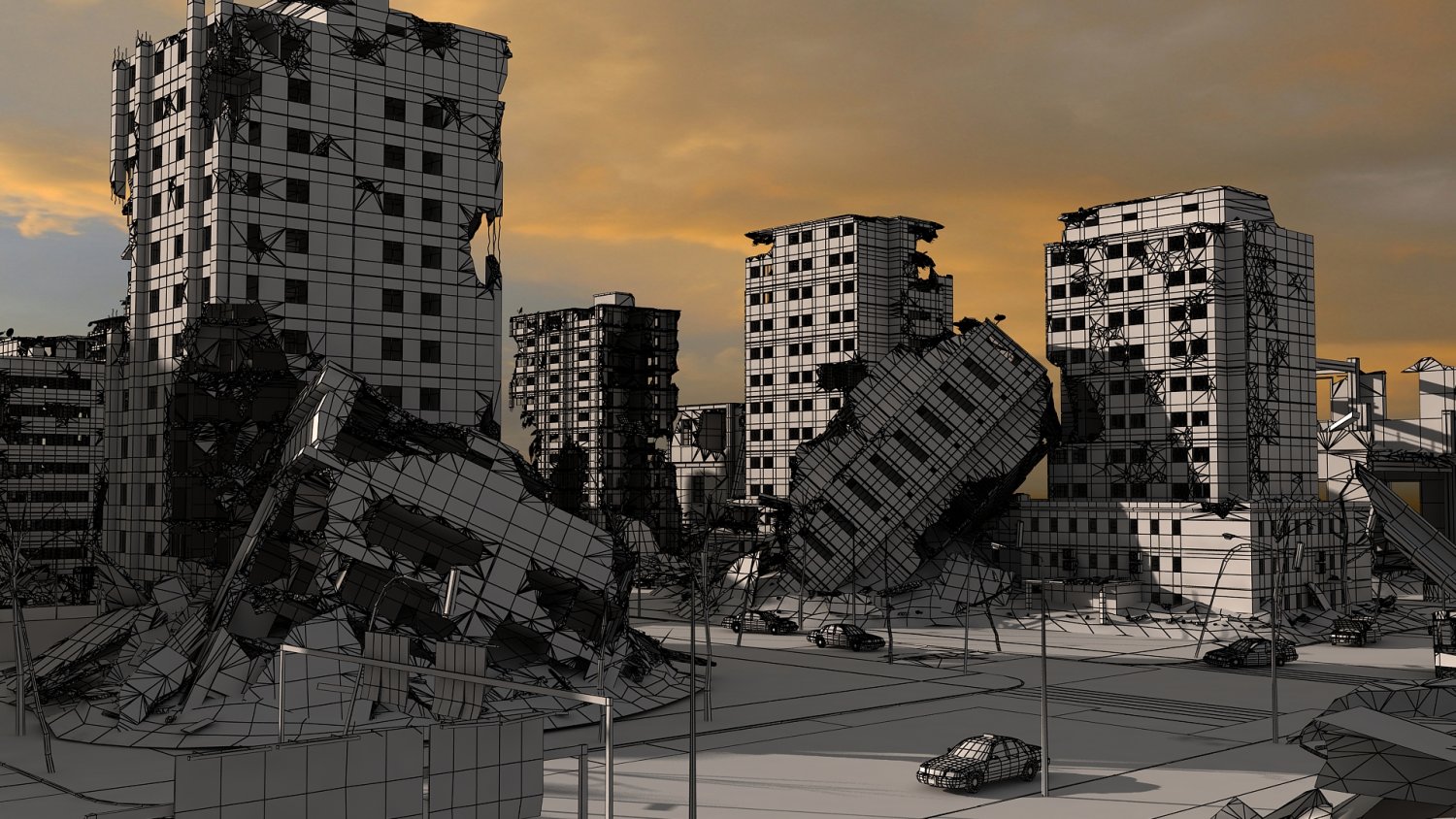 Destroy city 2020 3D Model in Buildings 3DExport