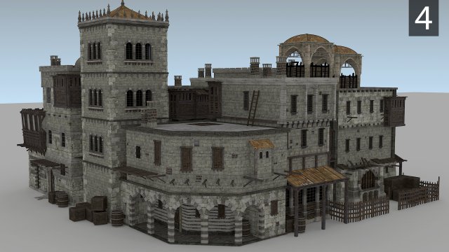 building medieval 3D Model in Buildings 3DExport