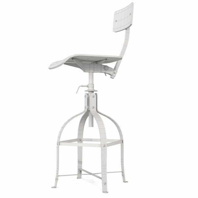 rustic drafting chair 3D Model in Chair 3DExport