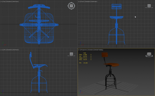 rustic drafting chair 3D Model in Chair 3DExport