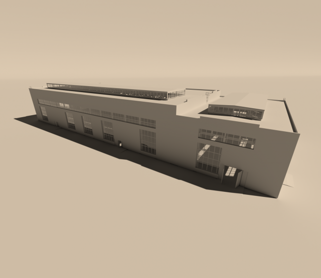 industrial single-storey building Free 3D Model in Buildings 3DExport