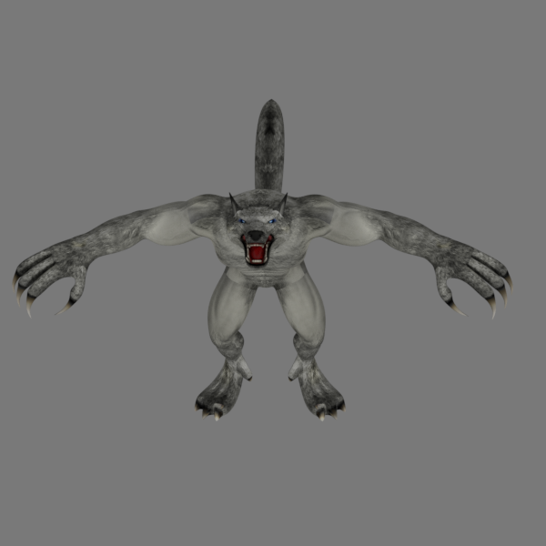 Low Poly Rigged Werewolf warewolf Lycan Wolfman 3D Model in Monster ...