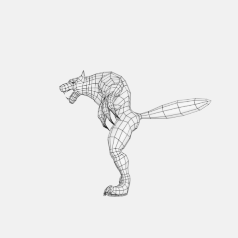 low poly rigged werewolf warewolf lycan wolfman 3D Model in Monster ...