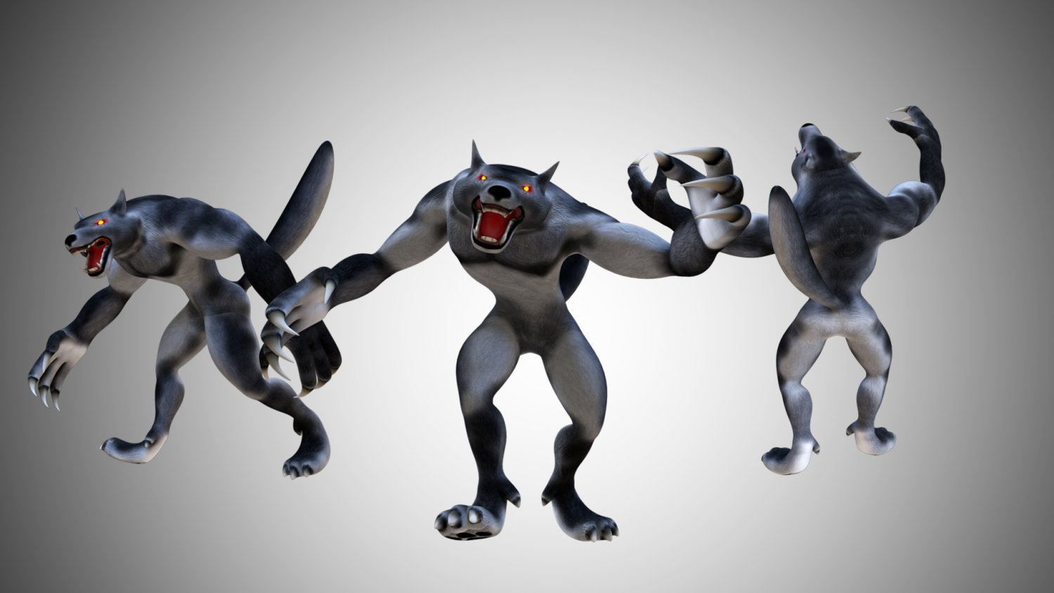 Werewolf lycan wolfman low poly rigged 3D Model in Fantasy 3DExport
