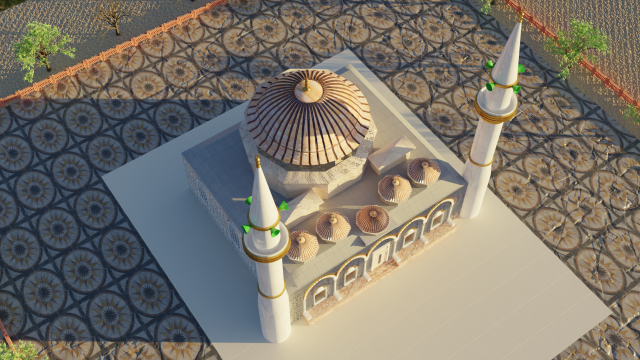 3d moschee mosque masjid islaminc gate model 3D Model in Bird 3DExport