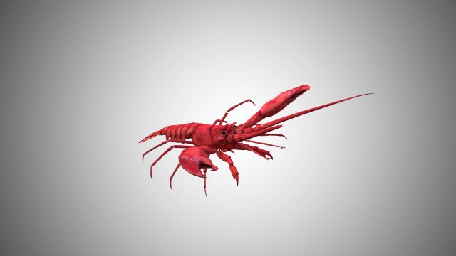 realistic rigged low poly lobster 3D Model in Aquatic 3DExport