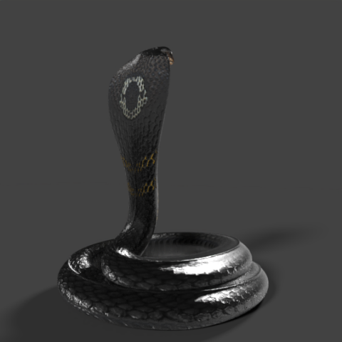 king cobra snake low poly 3D Model in Reptile 3DExport