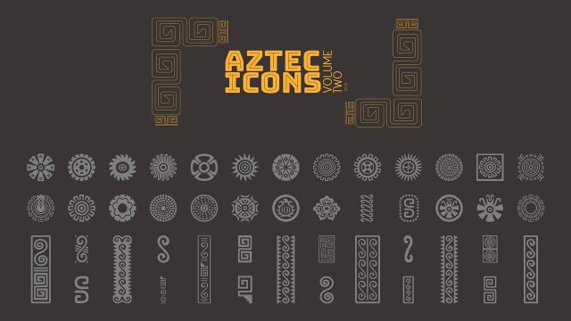 aztec vector icon set volume 2 3D Model in Game Assets 3DExport
