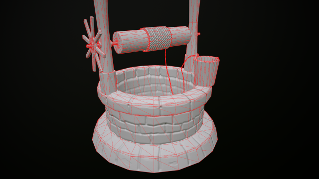 stylized well 3D Model in Fantasy 3DExport