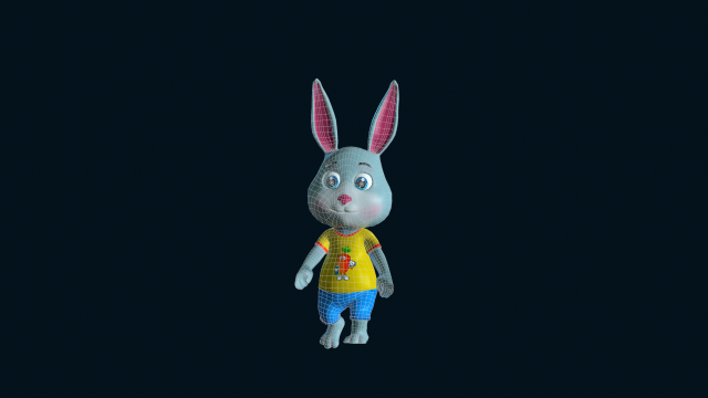 Cartoon Rabbit Gaming Animation Pack 3D Model in Other 3DExport