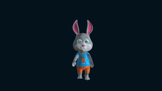 Cartoon Rabbit Gaming Animation Pack 3D Model in Other 3DExport