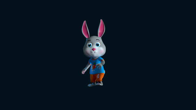 Cartoon Rabbit Gaming Animation Pack 3D Model in Other 3DExport