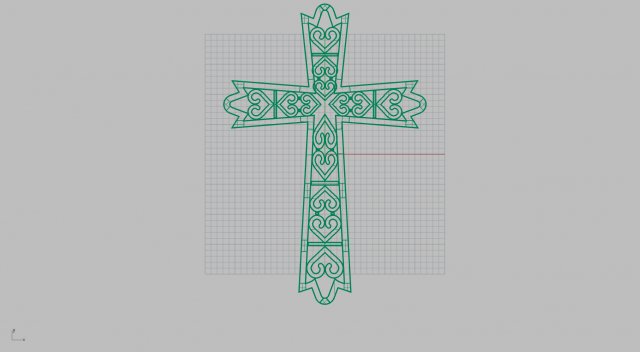 cross with hearts 3d print model stl 3dm obj 3D Print Model in Other ...