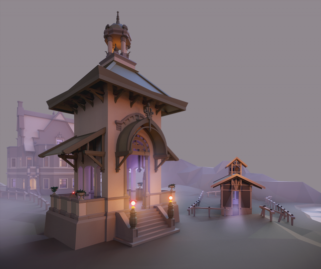 victorian style village low poly 3D Model in Buildings 3DExport