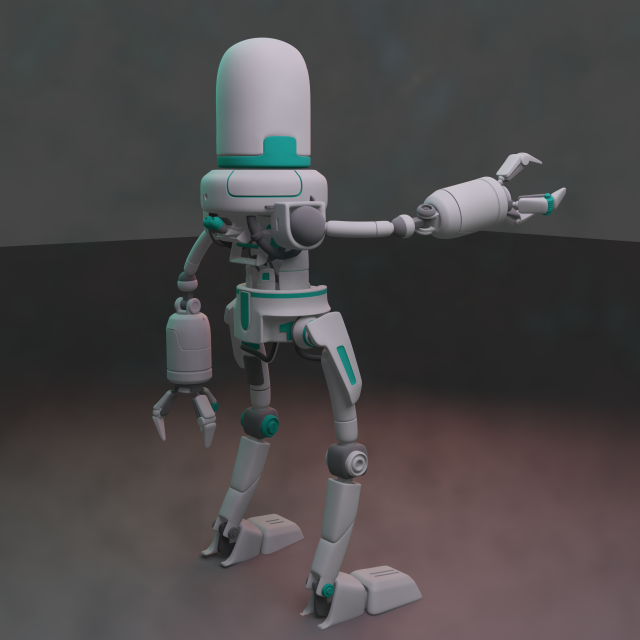 simple sci-fi robot high poly 3D Модель in Роботы 3DExport