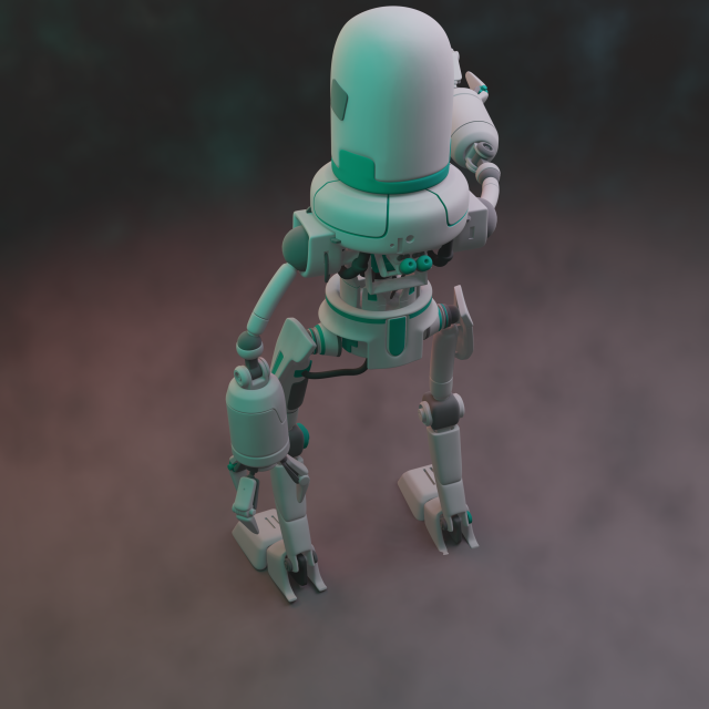 simple sci-fi robot high poly 3D Модель in Роботы 3DExport