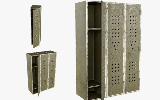 Cabinet SCIFI Lockers 3D Model in Construction 3DExport