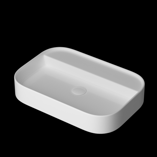 wall hung rounded rectangle wash basin modeled in 3ds max Modelo 3D in ...