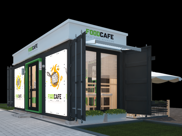 Container cafe 3D Model in Buildings 3DExport