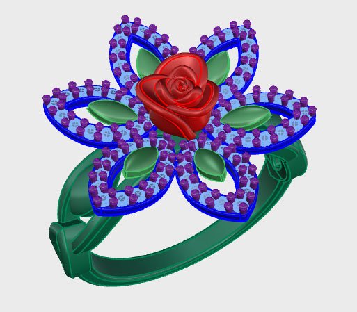 ring rose flower with stones 01 3D Models in Jewellery 3DExport
