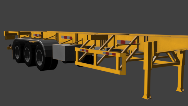 skeletal trailer - semiskel trailer 3D Model in Truck 3DExport