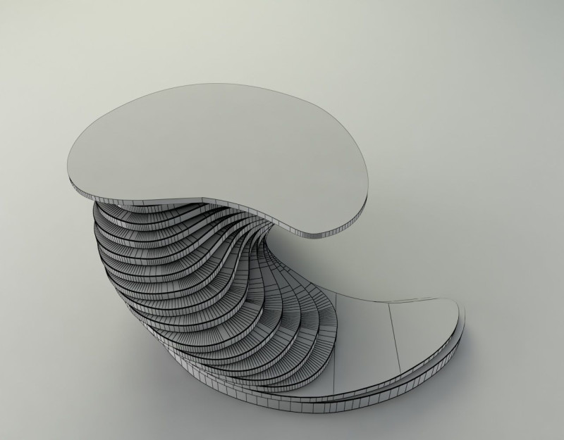 Twisted Parametric Table 3D Model in Lamp 3DExport