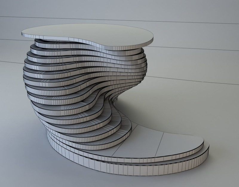 Twisted Parametric Table 3D Model in Lamp 3DExport