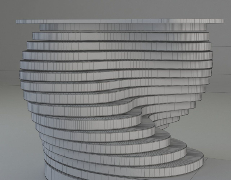 Twisted Parametric Table 3D Model in Lamp 3DExport