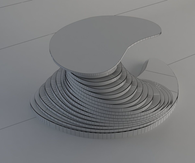 Twisted Parametric Table 3D Model in Lamp 3DExport