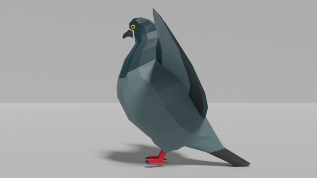 low poly pigeon 3D Model in Bird 3DExport