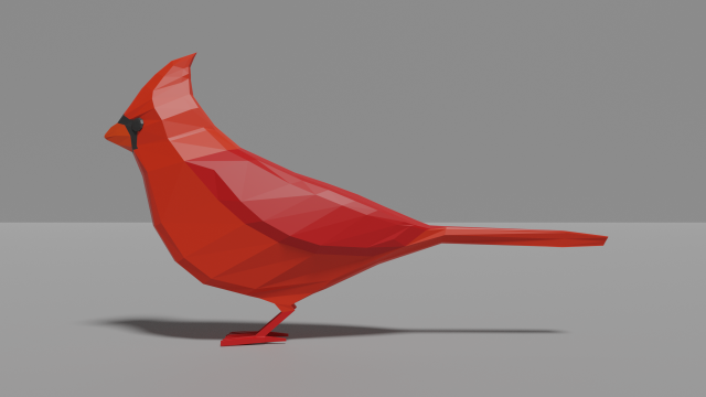 low poly cardinal 3D Model in Bird 3DExport