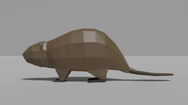 low-poly beaver 3D Model in Rodent 3DExport