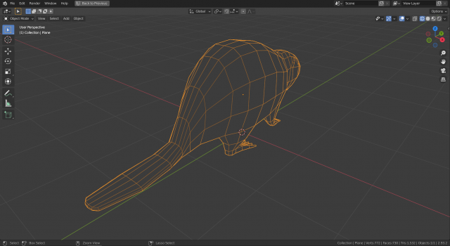 low-poly beaver 3D Model in Rodent 3DExport