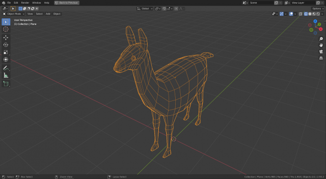 low-poly lama 3D Model in Wildlife 3DExport