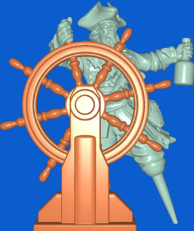 Pirate captain at the helm 3D Model in Man 3DExport