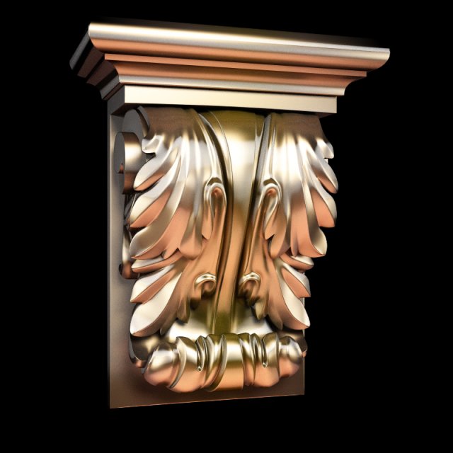 Classic carving bracket baroque style STL file included 3D Model in ...