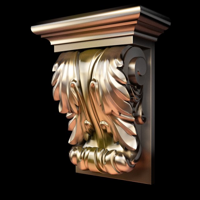 Classic carving bracket baroque style STL file included 3D Model in ...