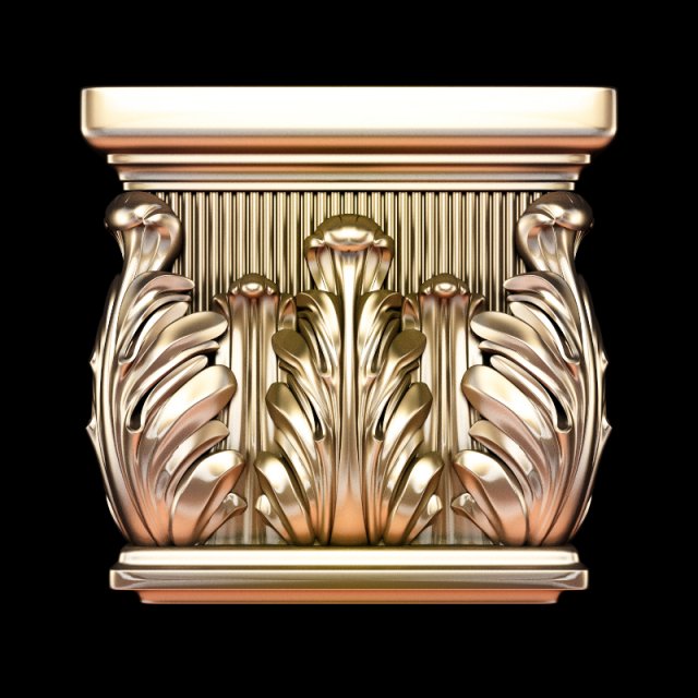 Classic carving chapiter baroque style STL file included 3Dモデル in 装飾 ...