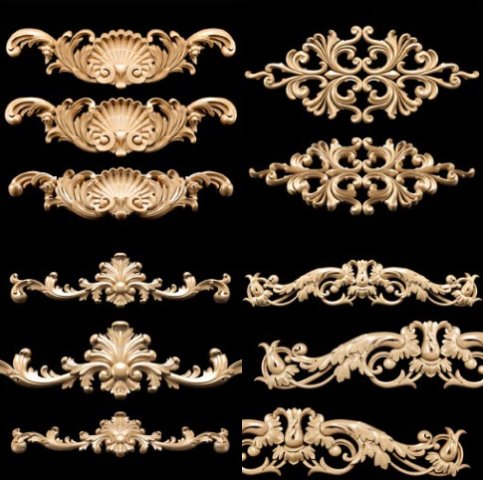 Collection of 30 models classical wood carving decor STL format 3D ...