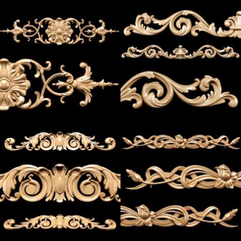 Collection of 30 models classical wood carving decor STL format 3D ...