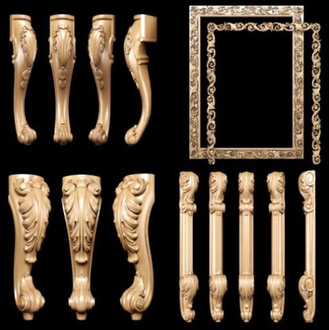 Collection of 30 models classical wood carving decor STL format 3D ...